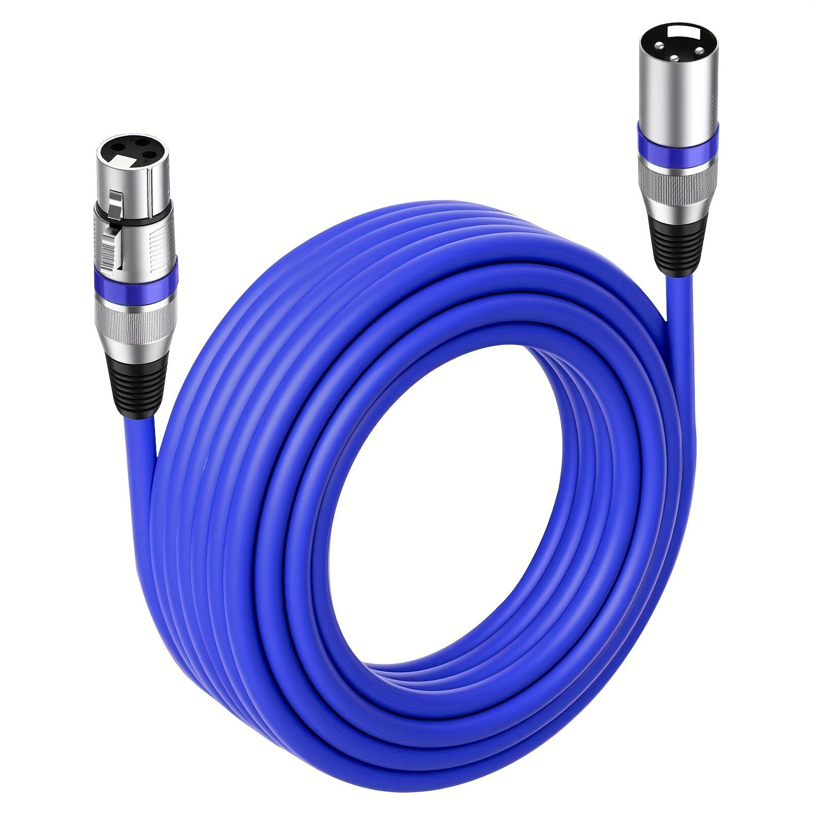 Кабель микрофонный XLR 3-pin папа-мама, синий, 6 м, 1 шт.