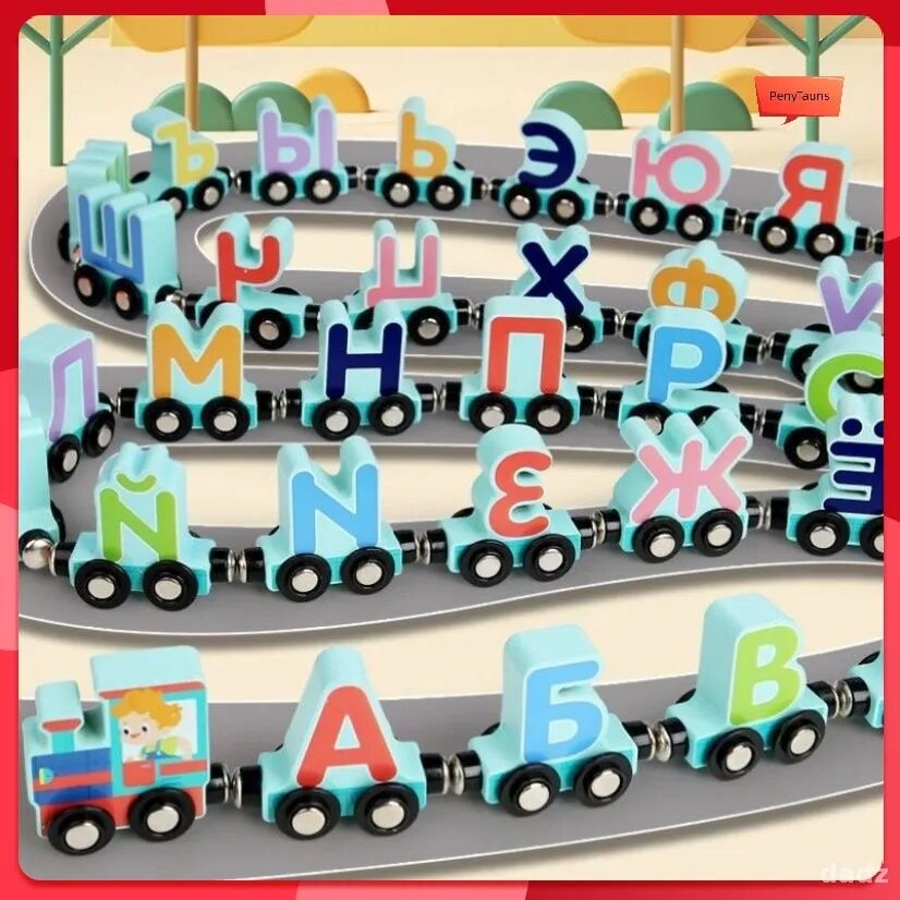Магнитные блоки "Поезд русской азбуки" / 33 буквы + 1 локомотив / Early Learning Essentials