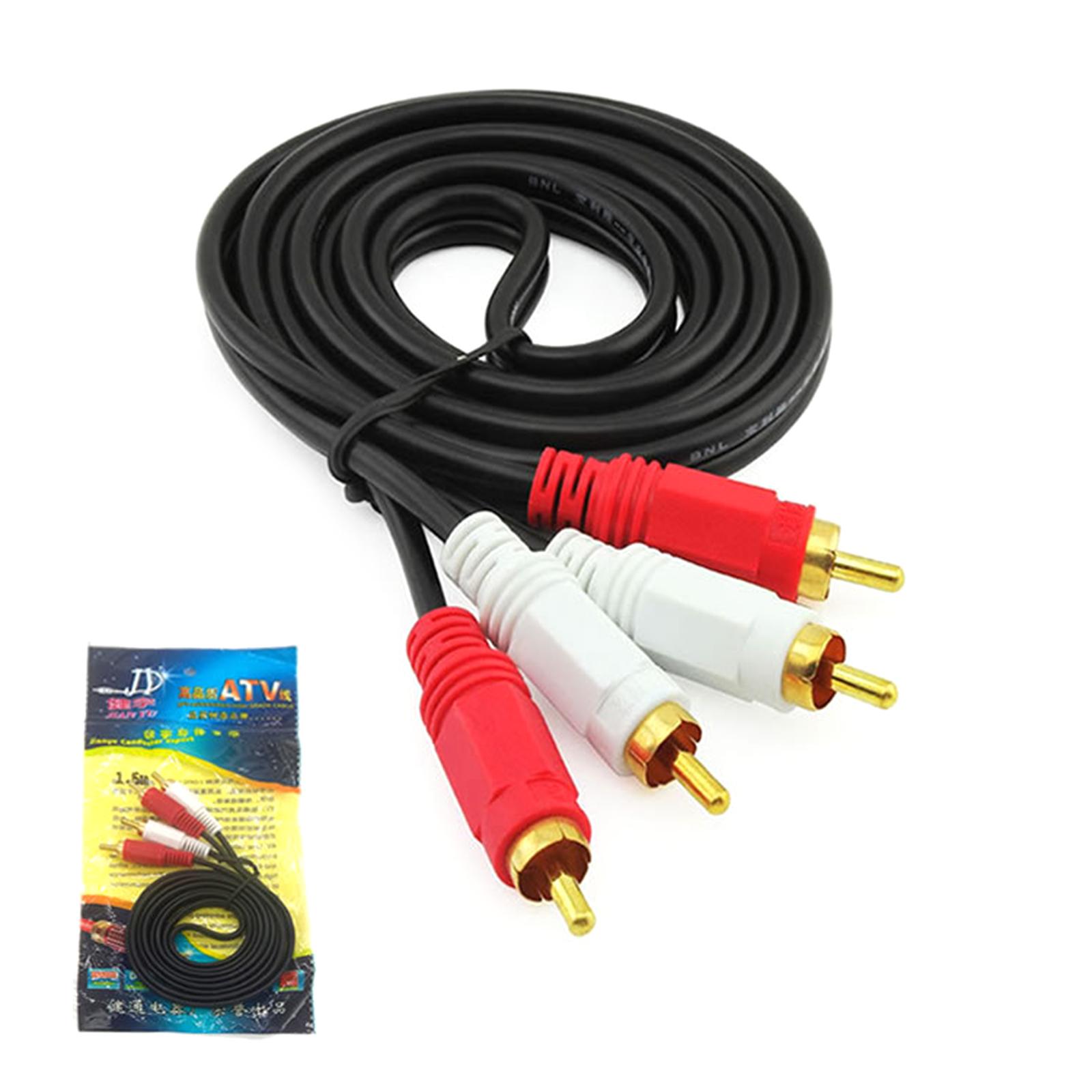 Кабель 2RCA M-M 1.5/3/5м для аудио, 1.38m