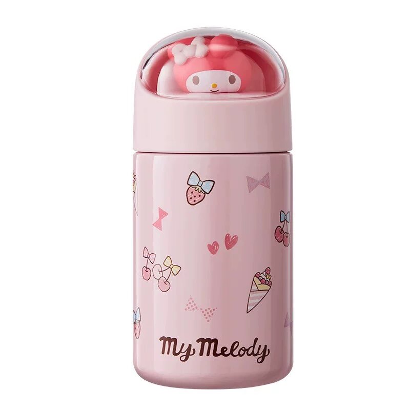 Термос MINISO Sanrio в новом стиле с изображением персонажей Cinnamoroll, Kuromi и Pochacco, портативная бутылка для