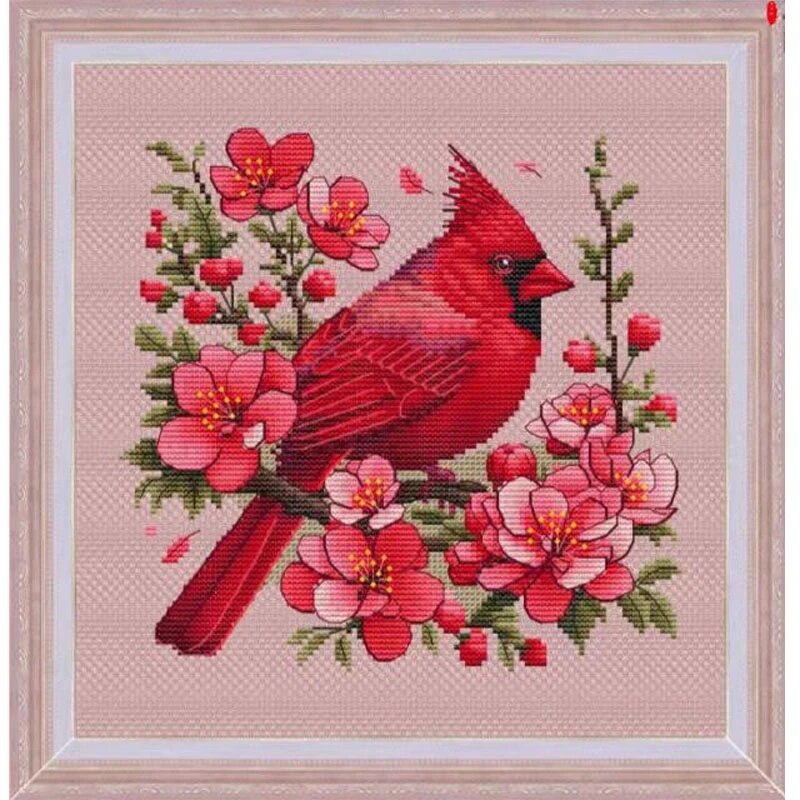 Набор для вышивки крестом Cardinal и цветы, 18ct khaki