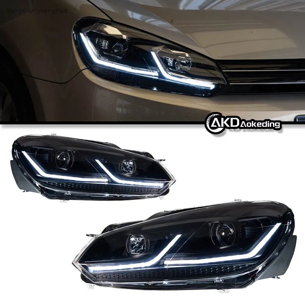 Фары автомобильные, 2 шт, арт. Фара Volkswagen Golf 6 в сборе 7.5 LED upgrade аксессуары с двумя линзами, два.