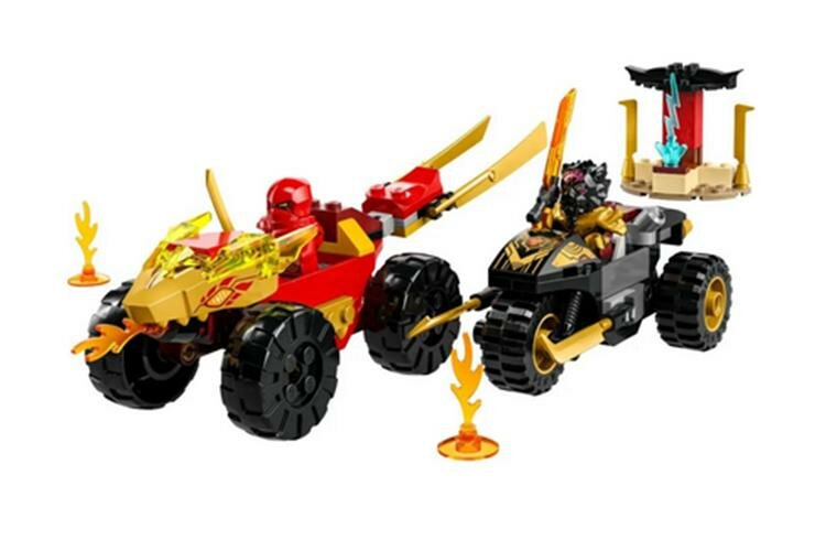 Боевой набор конструктор унисекс LEGO Ninjago 71789, Машина Кая и мотоцикл Раса