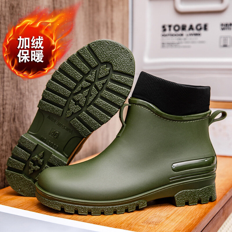 Резиновые туфли, большие размеры 36-48, мужские резиновые сапоги, стильные короткие нескользящие водонепроницаемые резиновые туфли для активного отдыха, женская обувь. Размер обуви. EU:45