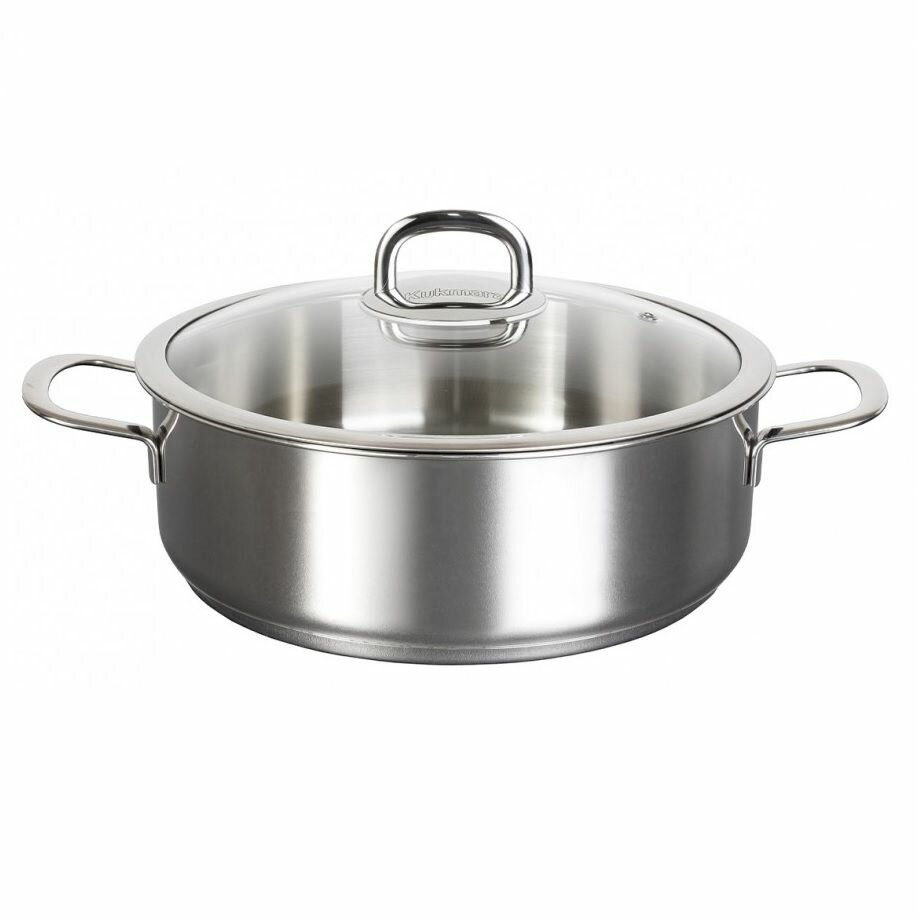 Кастрюля Kukmara Из нержавеющей стали, сотейник с крышкой, объем 3,9 л, диаметр дна 245 мм (SF-STP3926G)