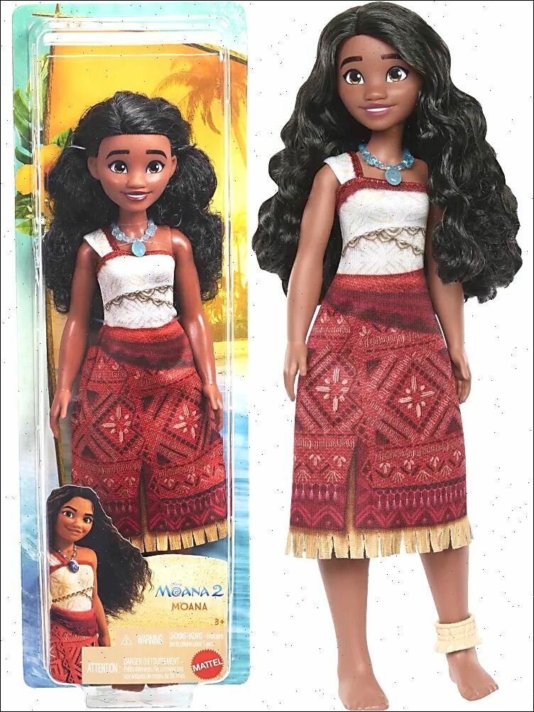Disney Moana 2 Модная кукла Моана с 2 аксессуарами и съемным нарядом, вдохновленная фильмом