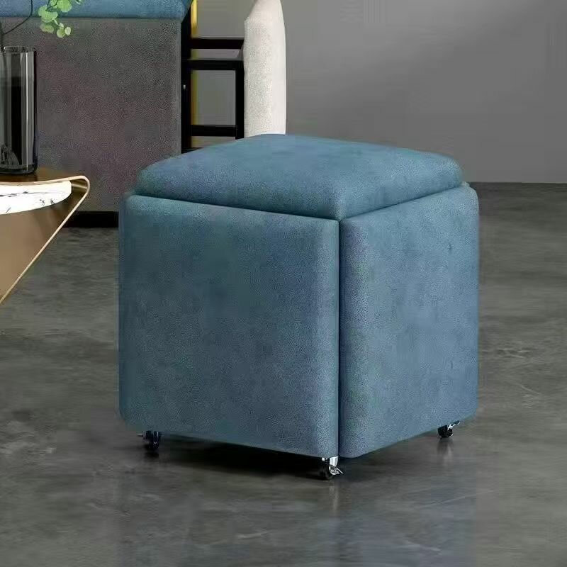 Пуфик-трансформер "5 в 1", металлический каркас, микровелюровая обивка, синий