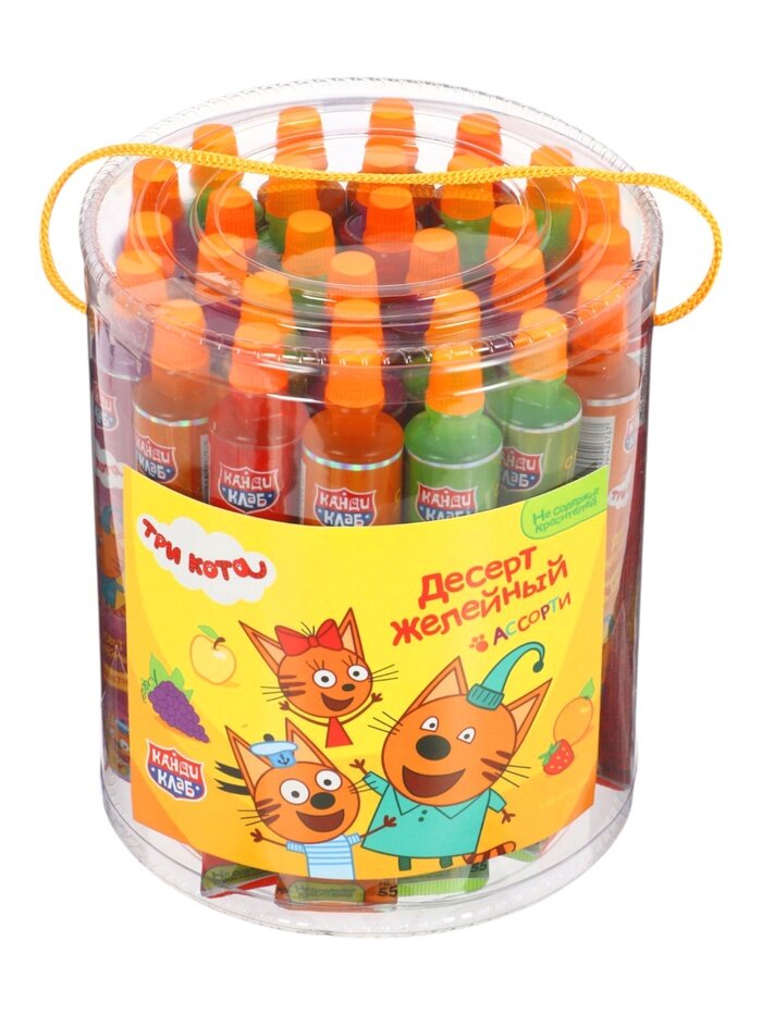 Десерт желейный «Зубная паста Три кота» ассорти в тюбике, 55 г