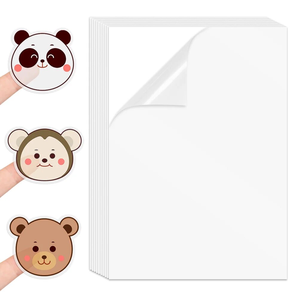 10 листов виниловой наклейки для печати, бумага формата А4, глянцевая матовая прозрачная голографическая клейкая наклейка, бумага для струйного принтера