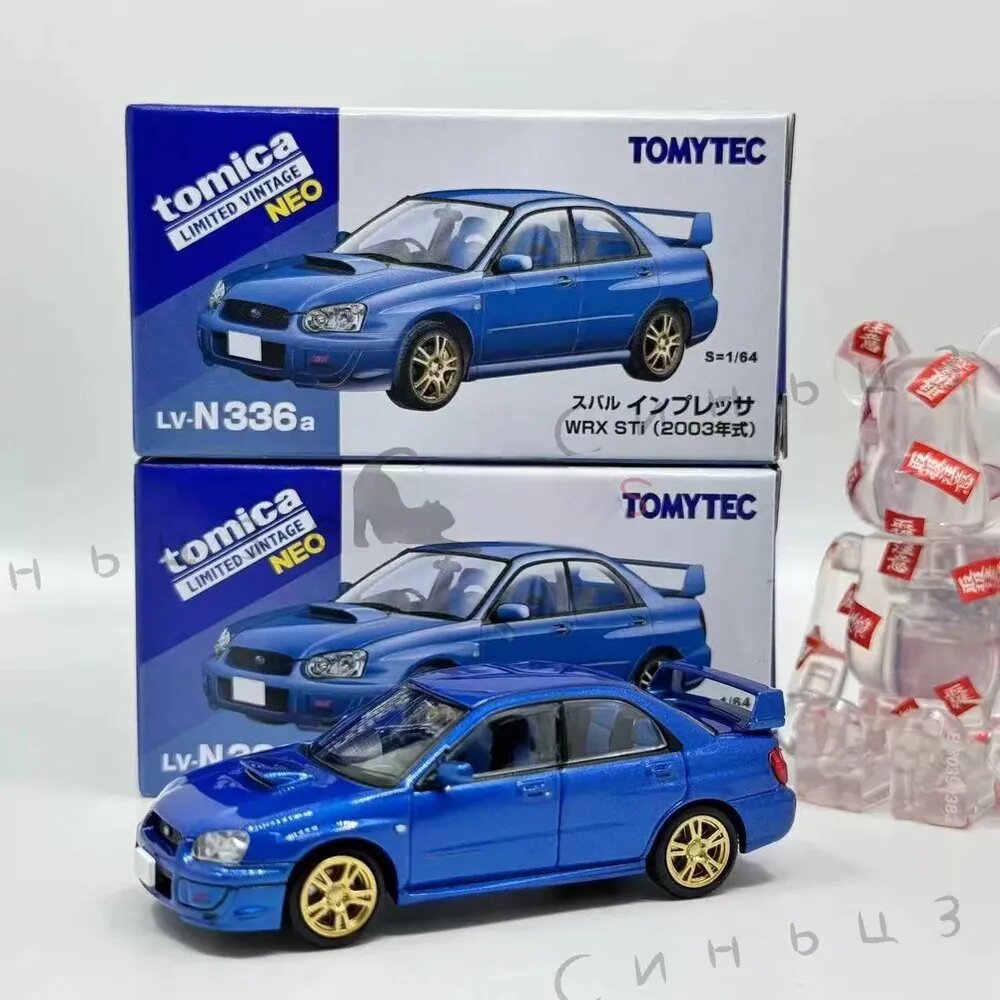 Машинка Tomytec Tomica TLV 1/64 LV-N336a Subaru WRX Sti '03 blue Die-cast Alloy Car Model Collection Toy Gift