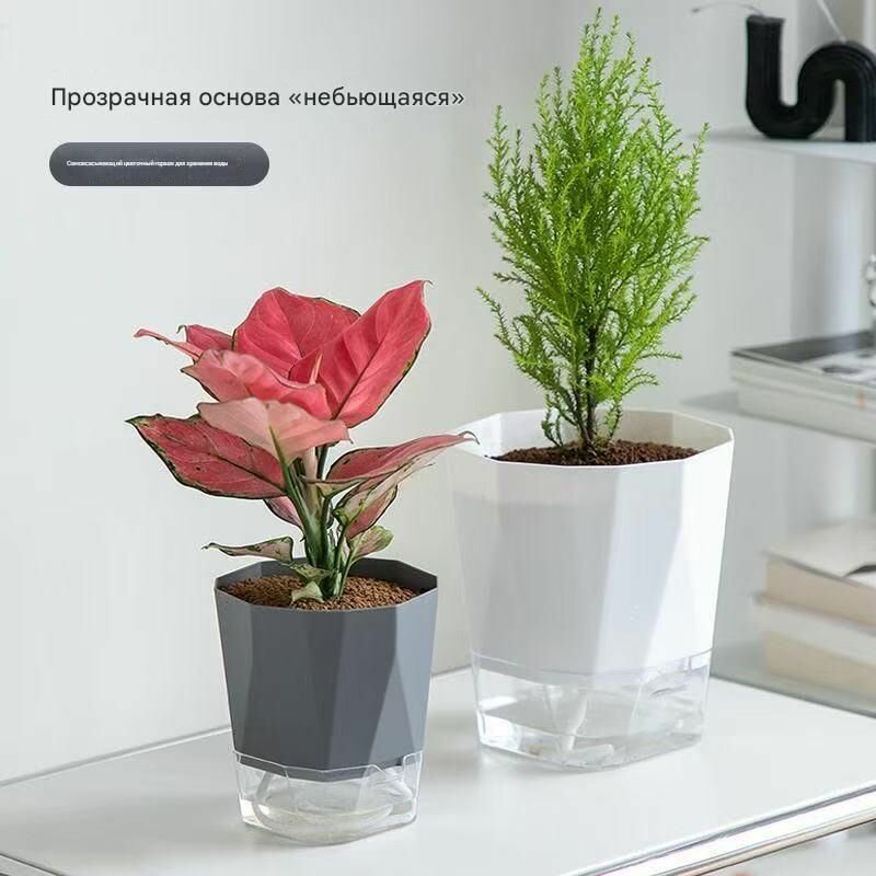 Кашпо 3 л, 18 см, 1 шт, цвет белый, Кашпо для цветов, Смола, Горшки, подставки для цветов
