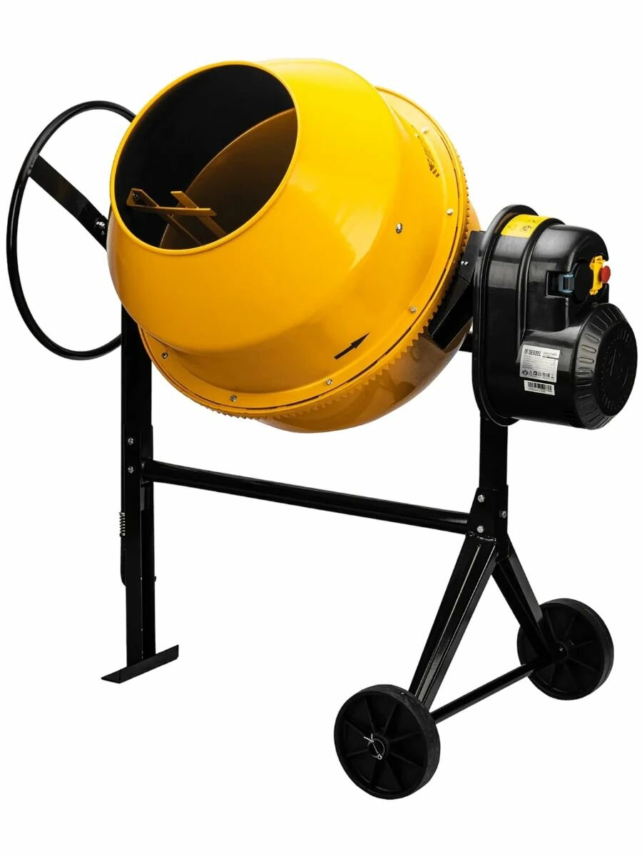 Бетоносмеситель Denzel B-180, гравитационный, 700 Вт, 180 л, желтый