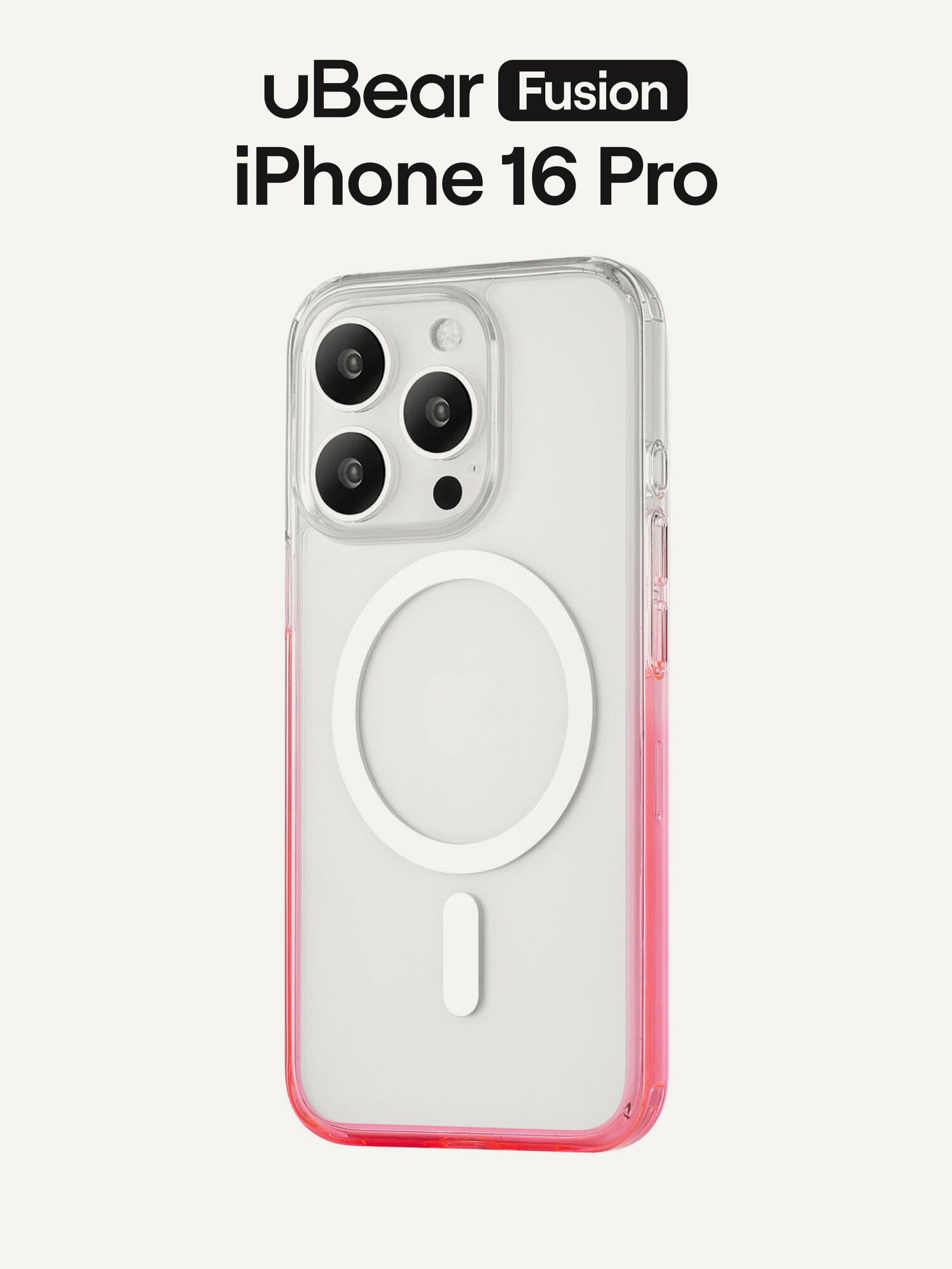 Чехол на iPhone 16 Pro uBear Fusion Mag Case, магнитный, неоновый розовый