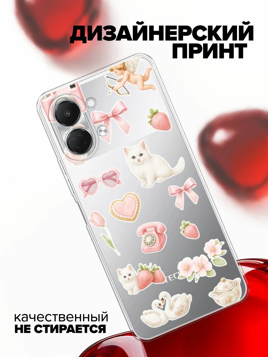 Чехол на Tecno Spark Go 3 / Текно Спарк Го 3 с принтом Коллаж для девочки — фото 1