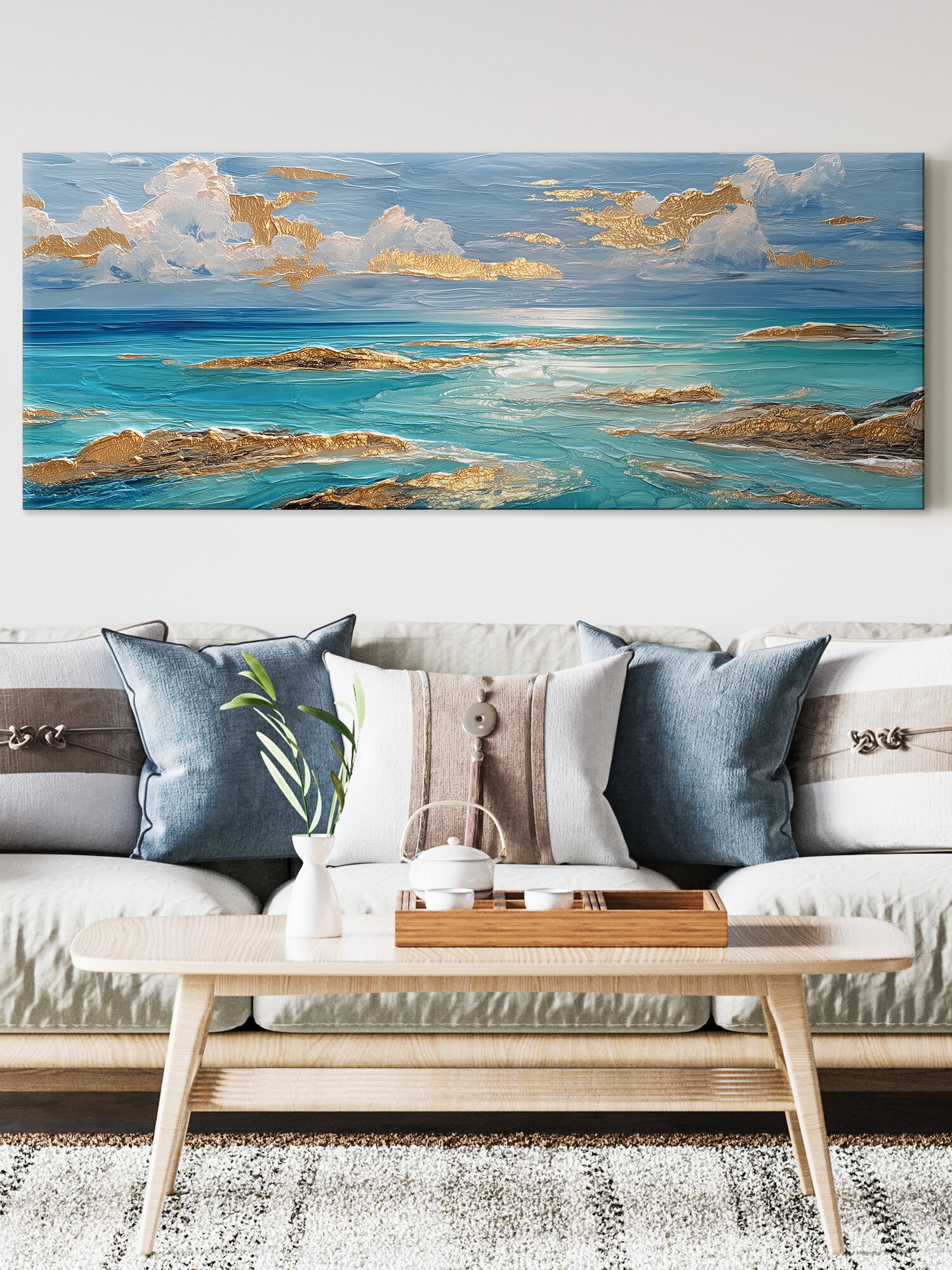 Картина Postermarket "Морской пейзаж" на холсте с подрамником 45 х 115 см