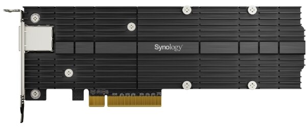 Сетевая карта Synology M.2 SSD-NVME adapter M.2 2110/2080,2 slots m.2 key, 10 Gigabit port RJ-45, PCIe 3.0 x8 adapter (FH bracket)'