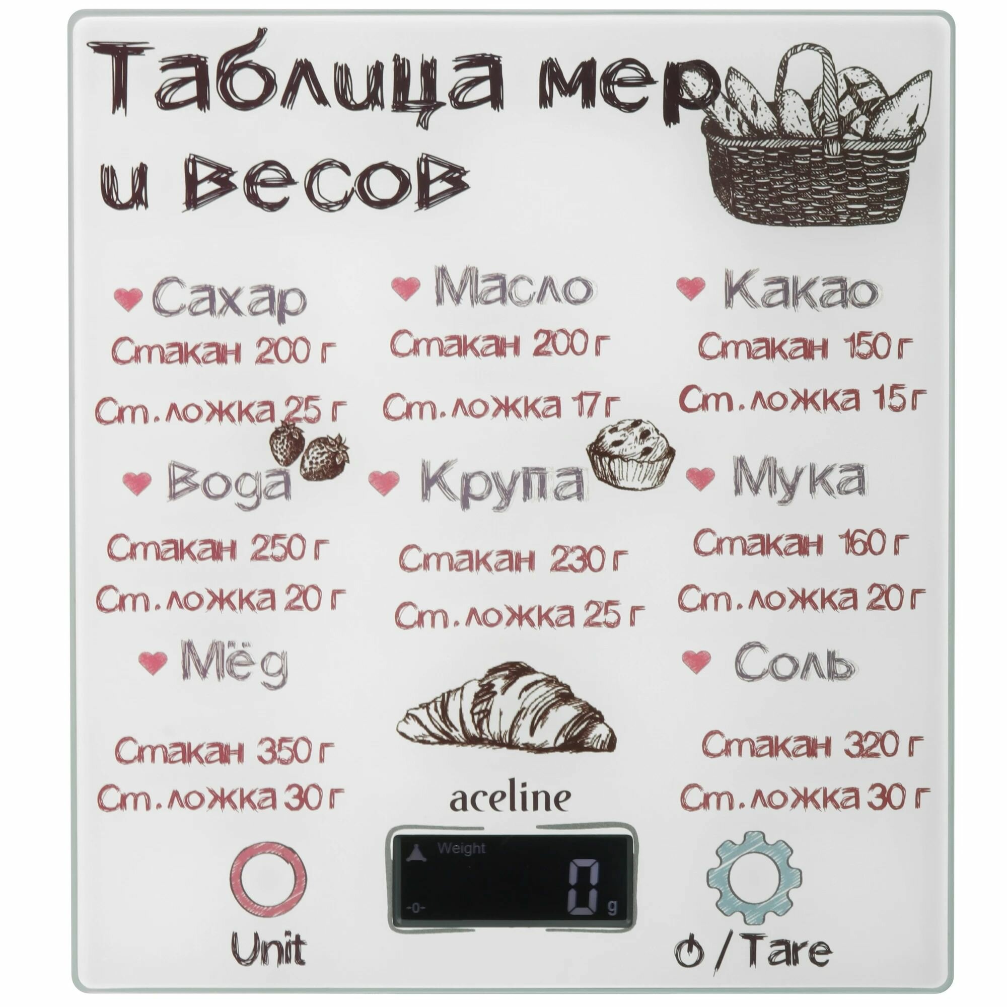 Кухонные весы Aceline GM-20W белый