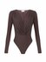 Боди бельевое Elisabetta Franchi Draping metal-logo bodysuit, размер 42, brown
