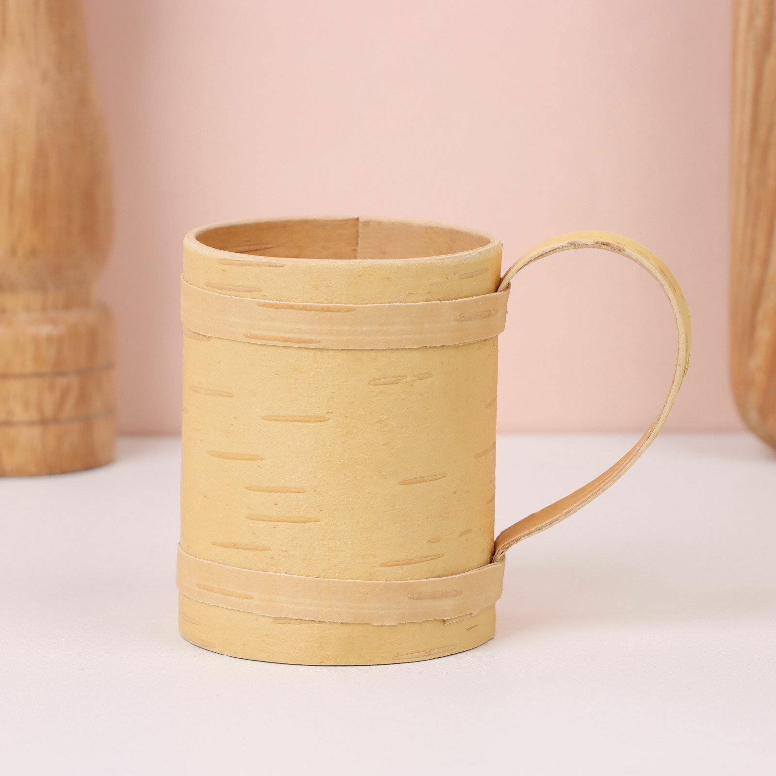 Кружка средняя, 6x6x7.5 см, 150 мл, береста, вид дерева: береста