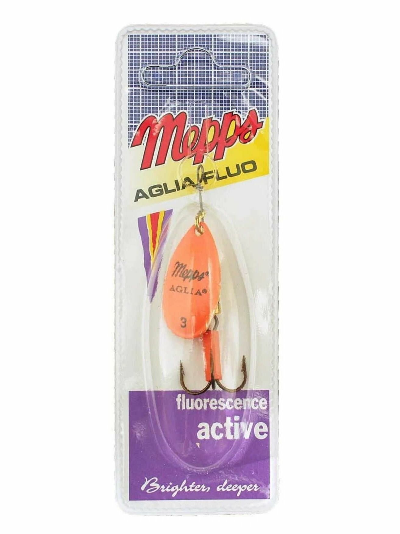 Блесна для рыбалки вращающаяся MEPPS "Aglia FLUO ORANGE" №3 (6,5г) блистер