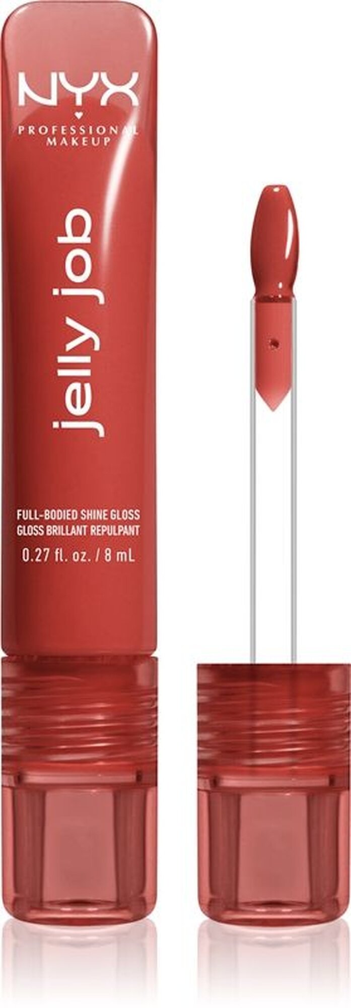 NYX Блестящий блеск для губ с эффектом придания объема Jelly Job 7,5 мл оттенок Jelly Filled