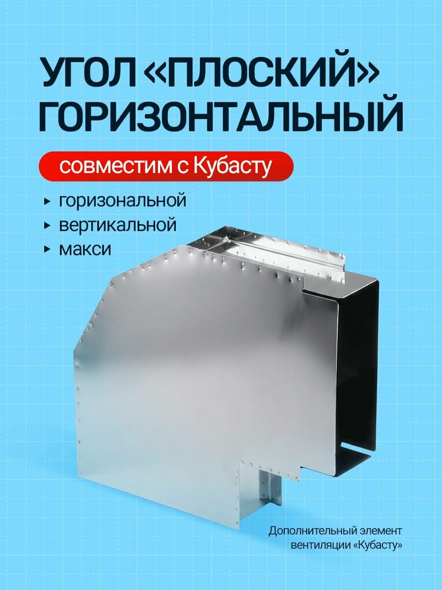 Угол плоский горизонтальный для вентиляции КуБасту