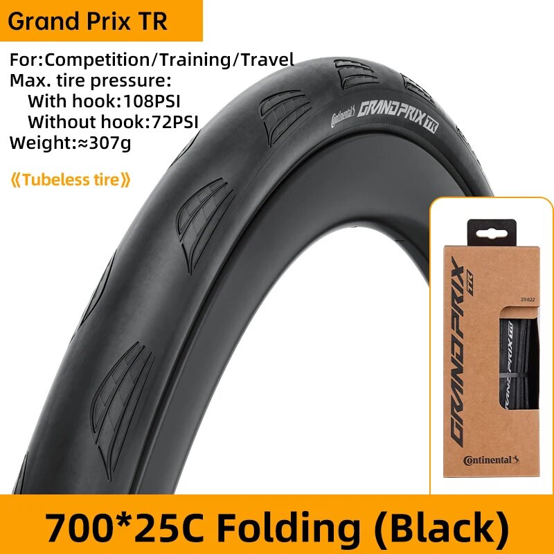 Continental Grand Prix TR 700x25 Tubeless Black