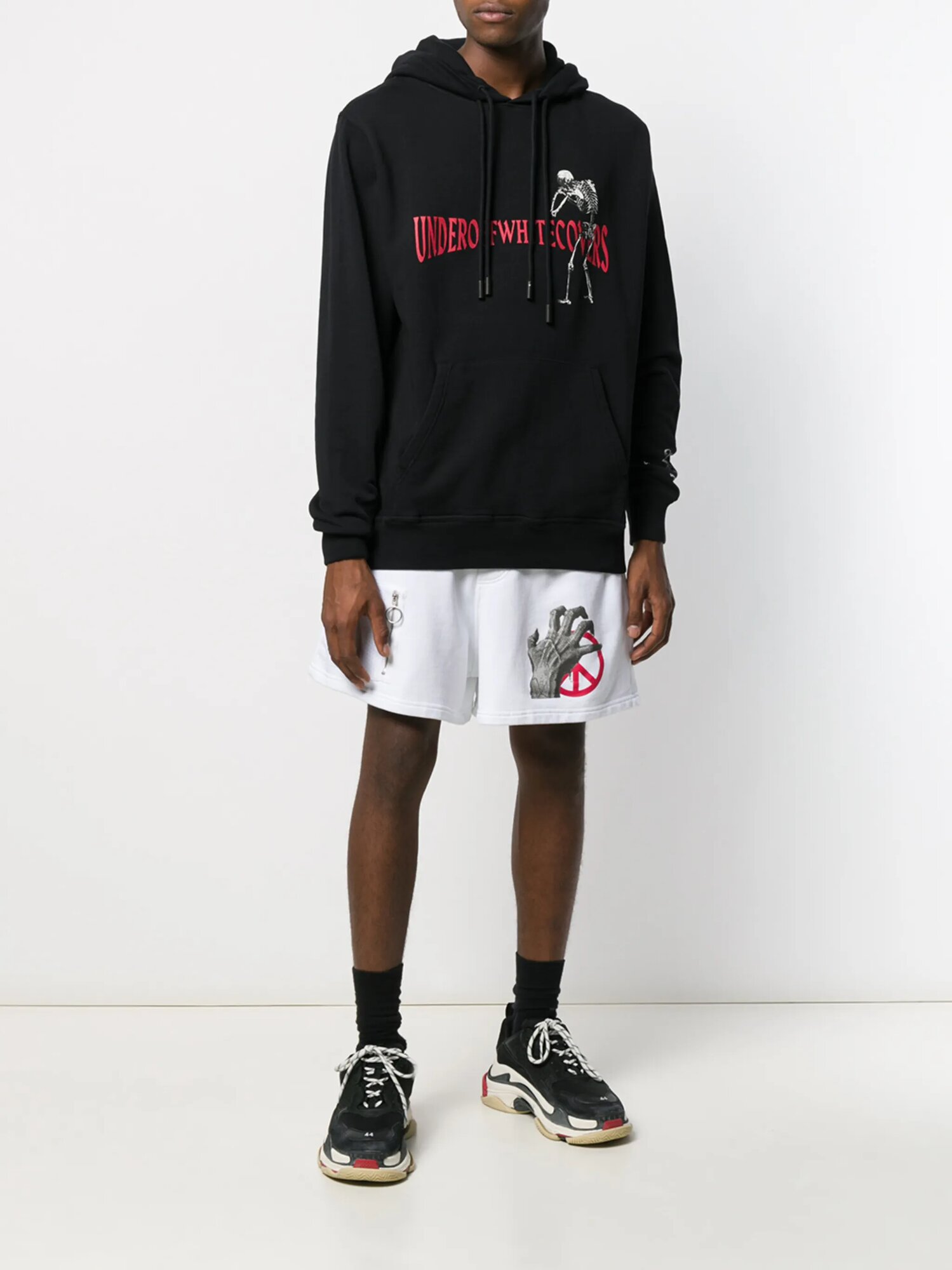 Шорты Off-White Skeleton, размер 48, бежевый/белый — фото 1