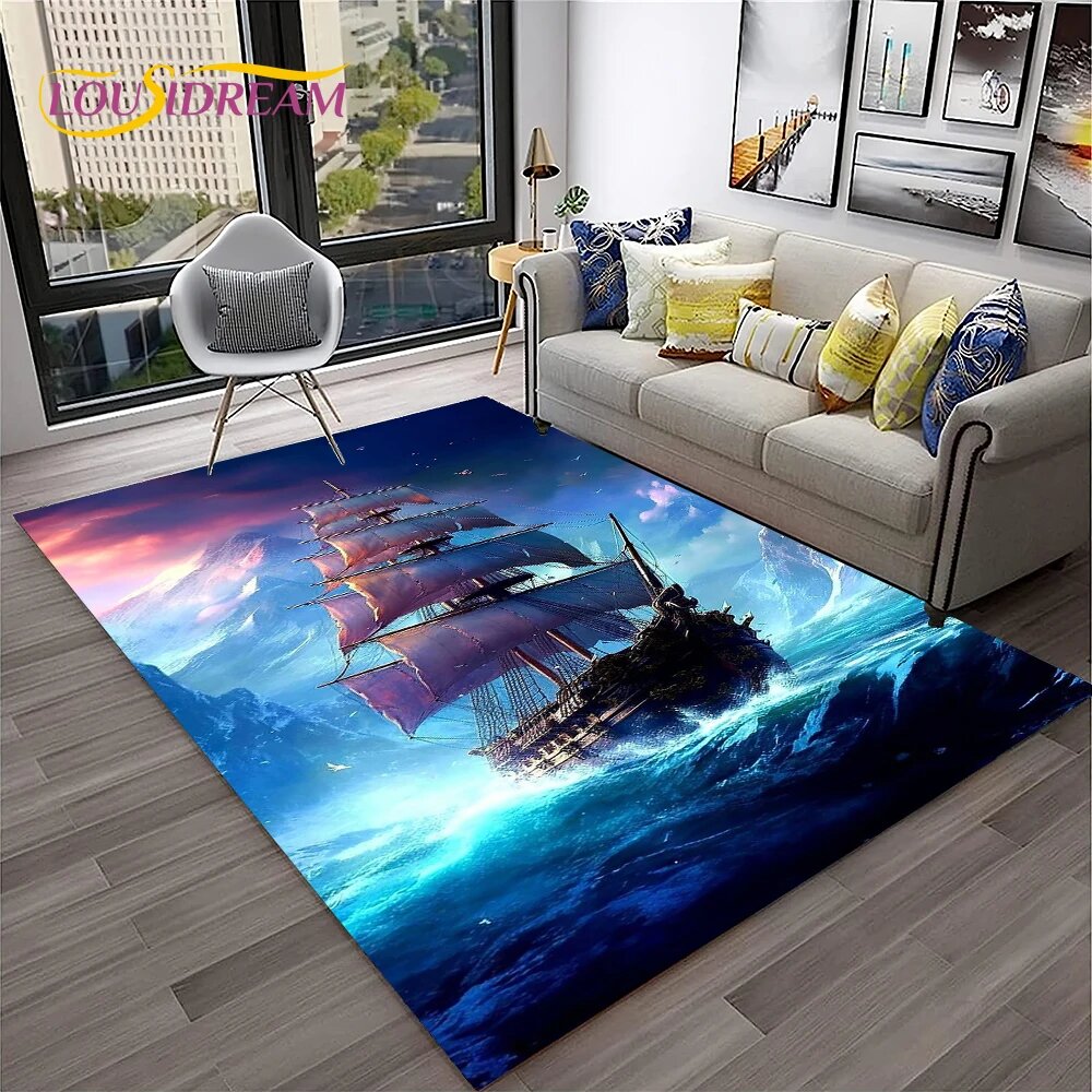 3D ковёр с пиратским кораблём LOUSIDREAM 100x120cm, 25