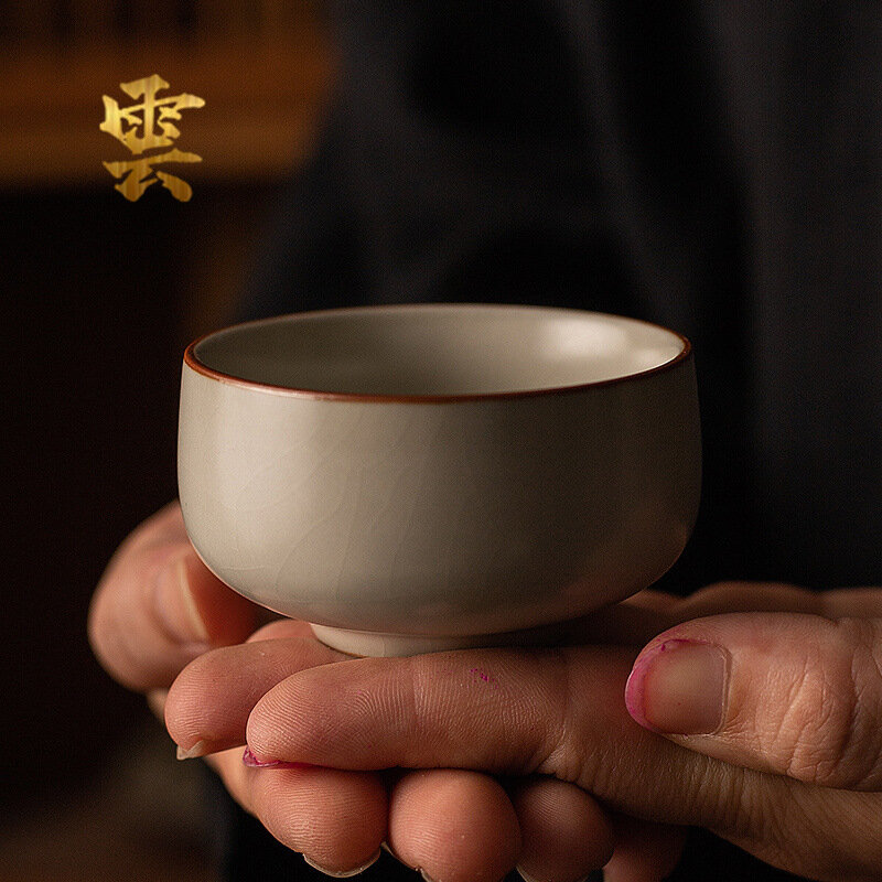 Подарочный набор керамической чашки Луохан в небесно-голубом цвете, 50 мл, для любителей чая, традиционная керамическая