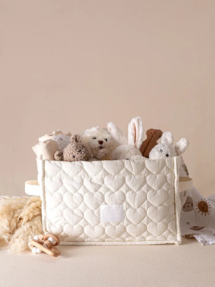 Корзина для игрушек, хлопковая, длина 32 см, ширина 20 см, высота 20 см.