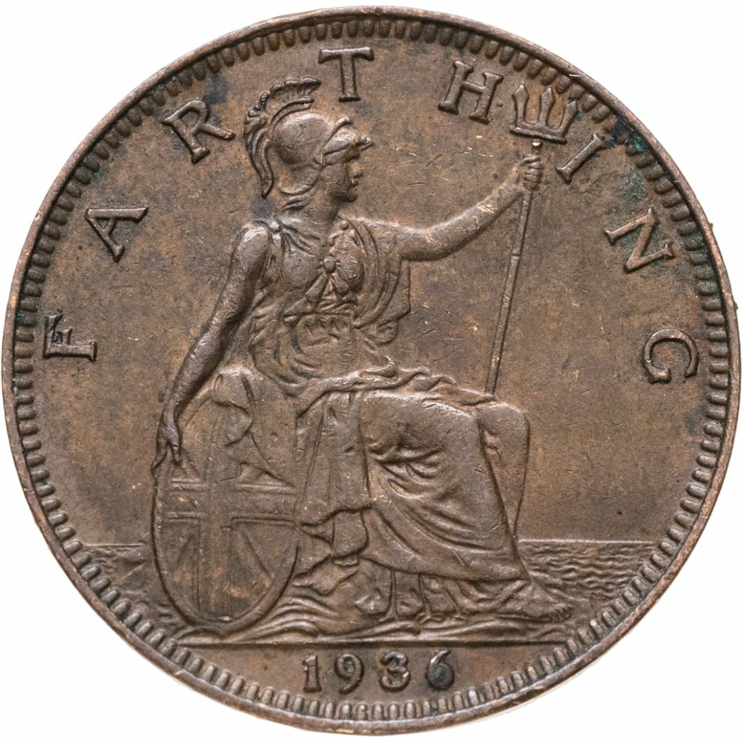 Великобритания 1 фартинг farthing 1936, Бронза, в сохранности XF-AU