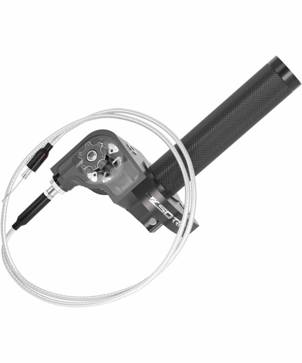 Ручка газа 22 мм (7/8 дюйма) для мотоцикла с тросом и быстрым поворотом, алюминиевая CNC — замена на руль