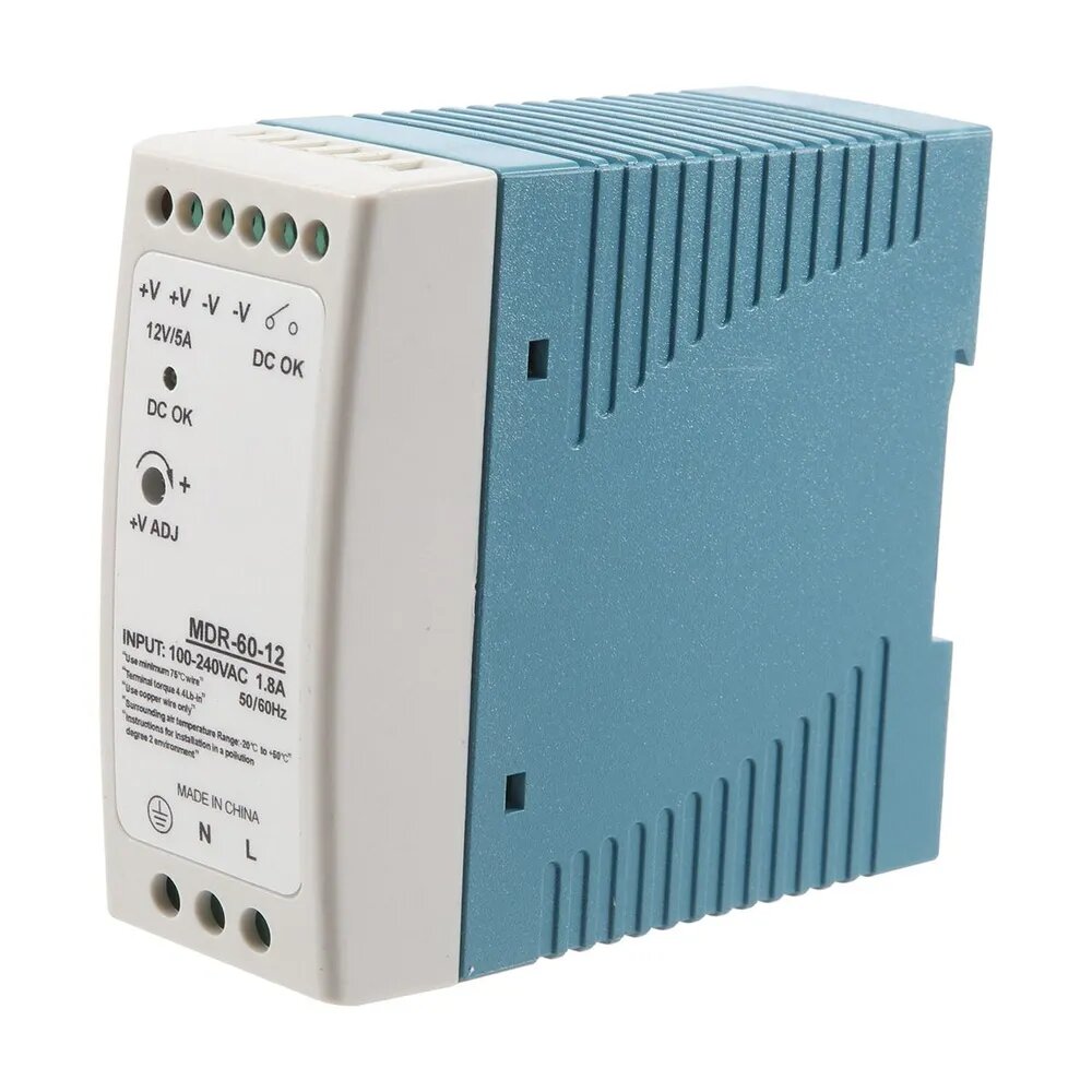 MDR-60 12 В 60 Вт Din Rail блок питания драйвер переменного тока-постоянного тока регулятор напряжения
