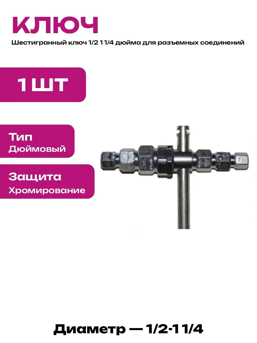 Ключ для разъемных соединений дюймовый 10027 сталь CrV хром