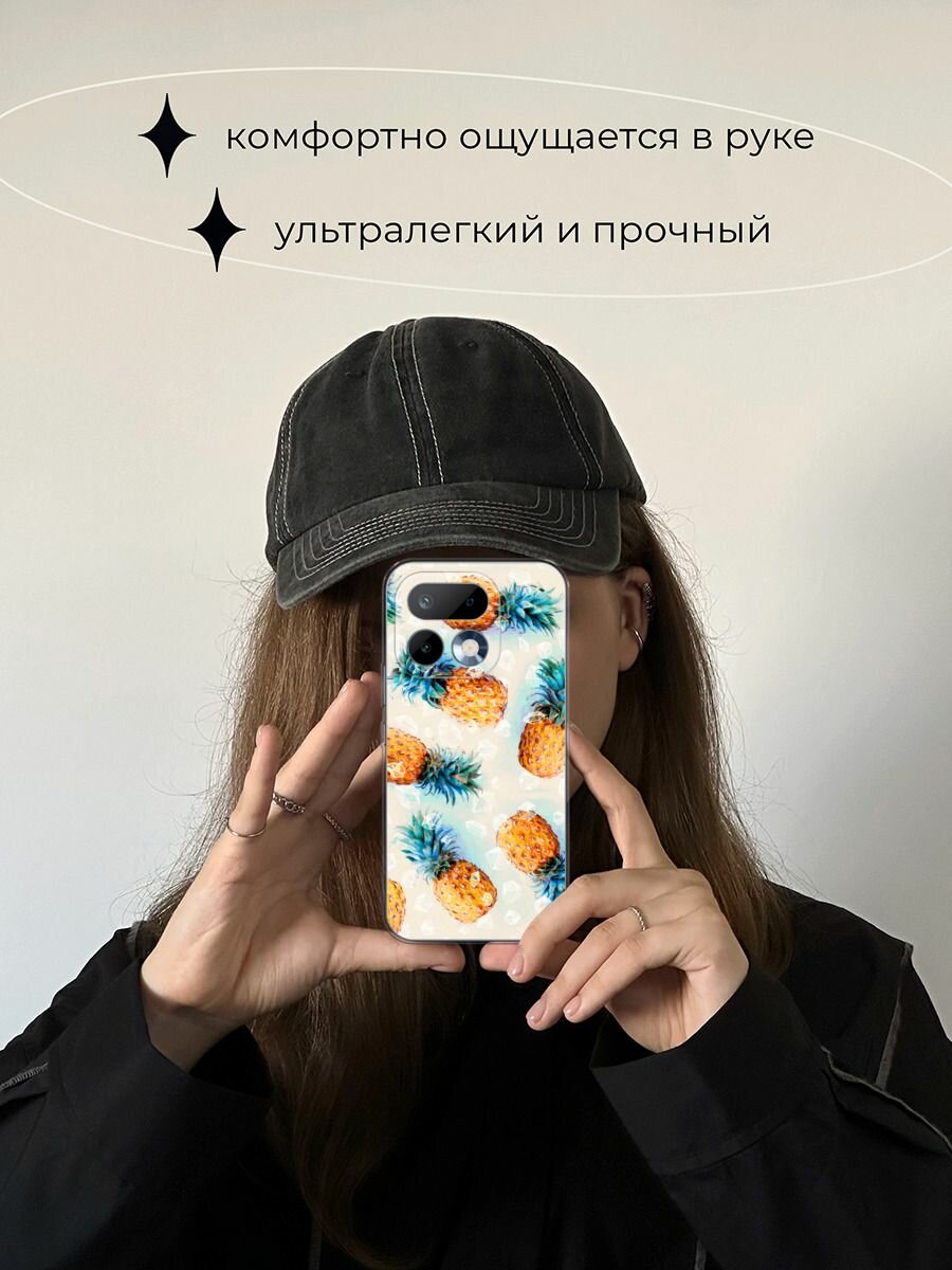 Силиконовый чехол на Realme 16 Pro / Реалме 16 Про с принтом Ананасы — фото 1