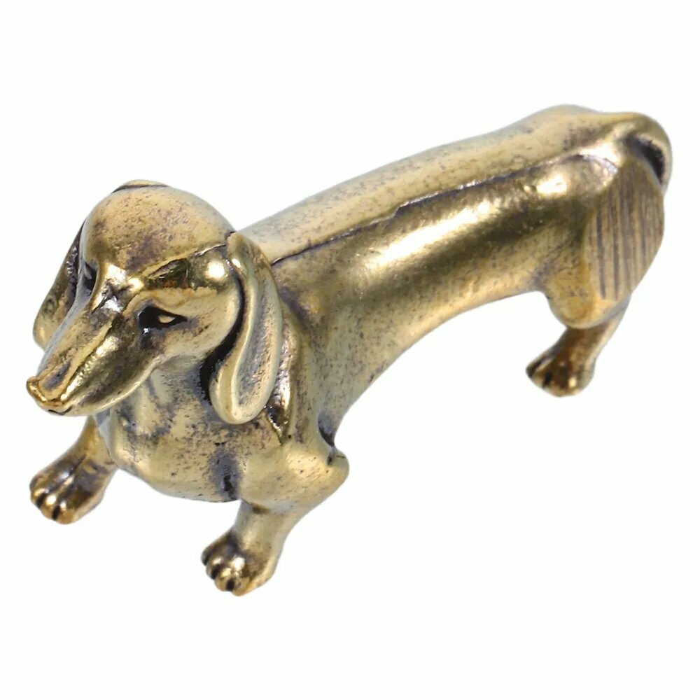 Латунная Фигурка Таксы, Идеальный Подарок Для Коллекционеров 1Шт