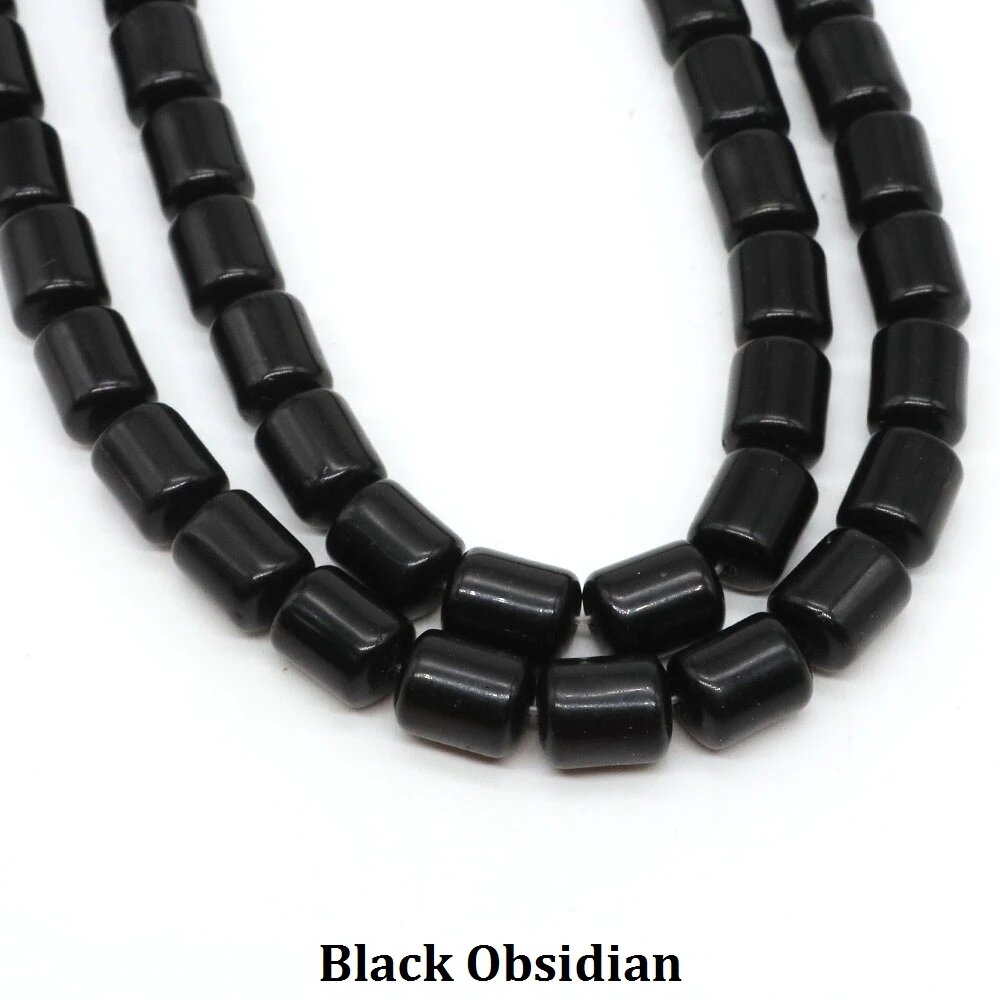 Бусины тигровый глаз агат 8x10 мм Черный, 18pcs, Black Obsidian