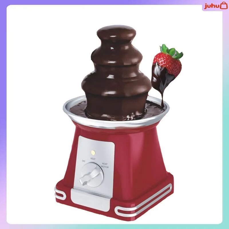 Шоколадный фонтан для дома красный 65 Вт, для молочного, белого и горького шоколада, бестселлер