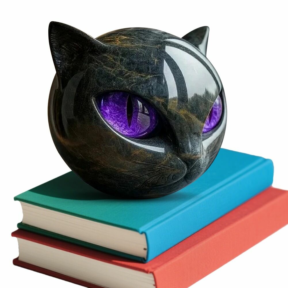 Фигурка черного кота, каменная статуэтка кошки для украшения книжной полки спальни на Хэллоуин
