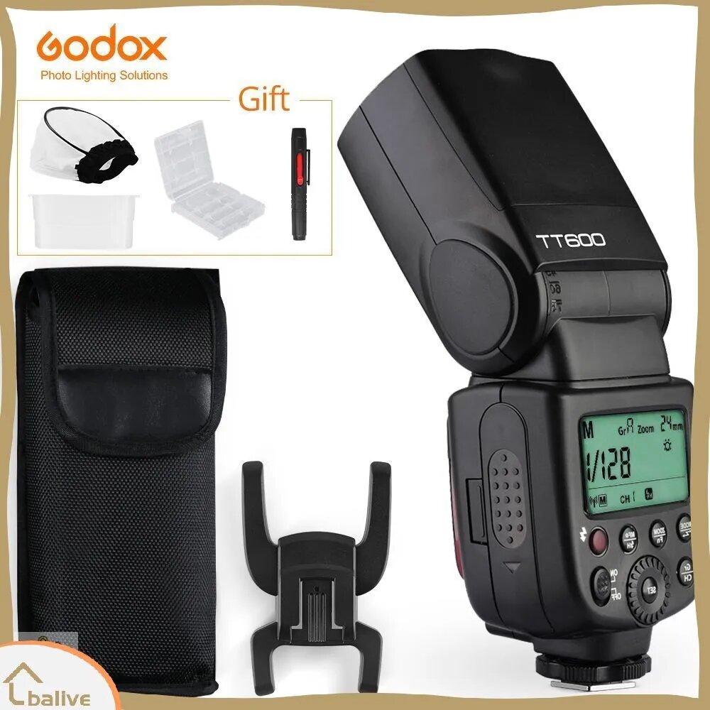 Godox TT600 2.4G Беспроводная GN60 Ведущая/Ведомая Камера Вспышка Speedlite для Canon Nikon Sony Pentax Olympus Fuji Lumix