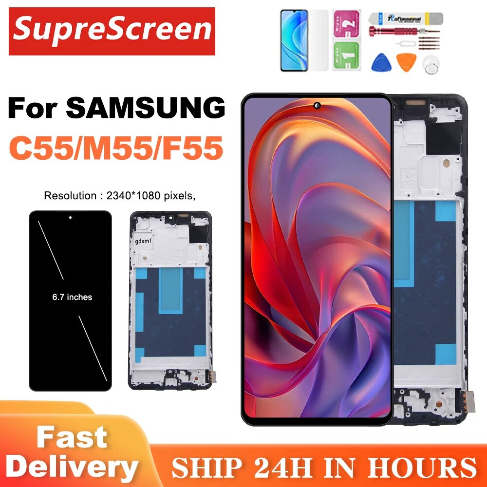 OLED для Samsung C55 M55 F55 ЖК-дисплей SM-C5560 SM-M556B SM-E556B/DS Дисплей Сенсорный экран Дигитайзер в сборе Замена