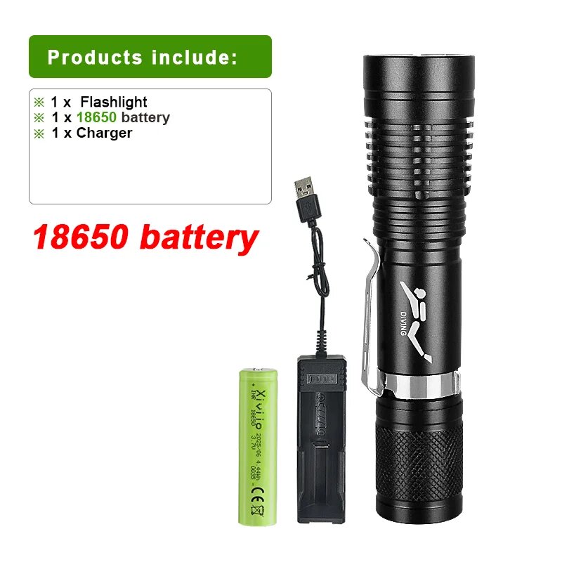 Профессиональный подводный фонарь XHP199/XHP50 60000000LM