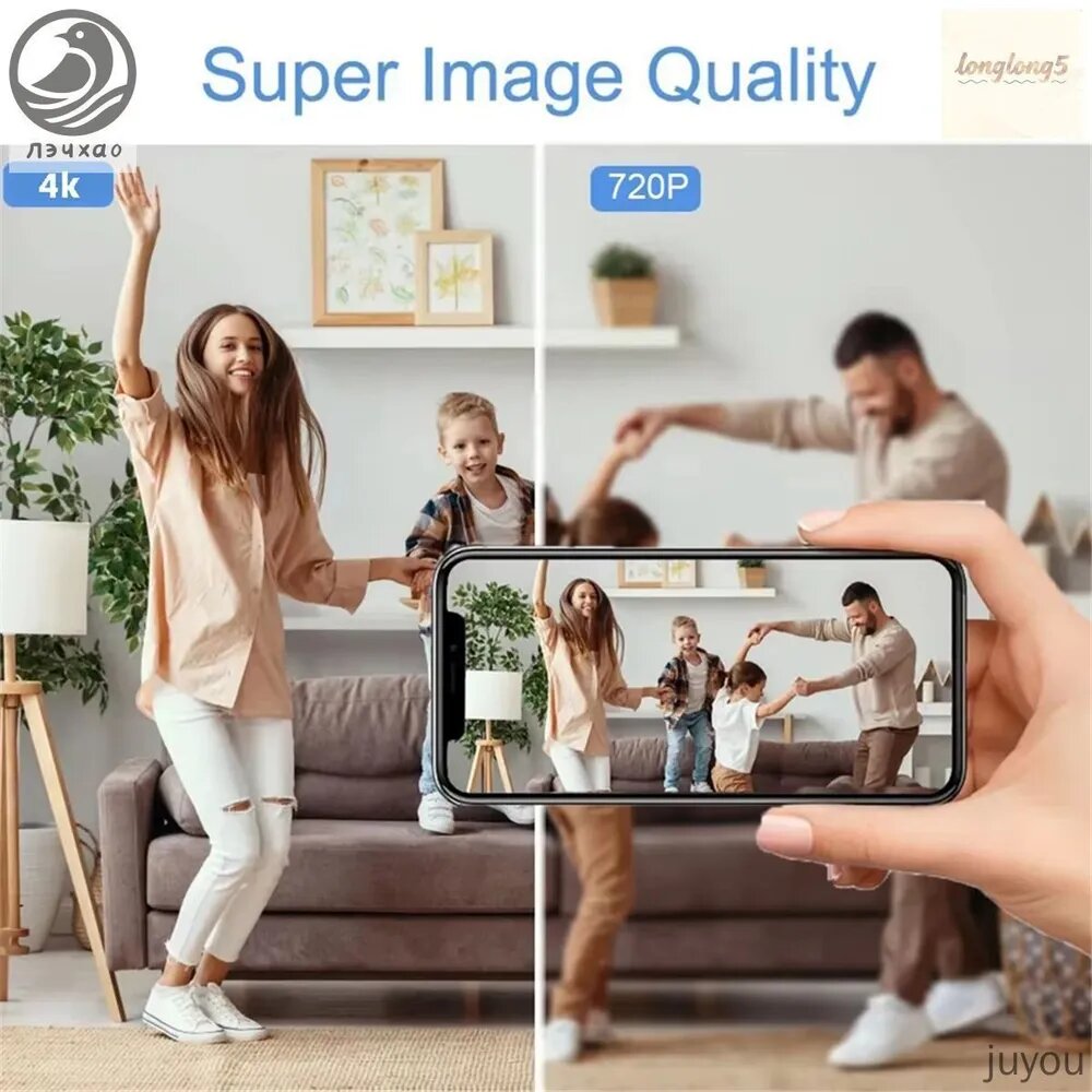 Скрытая камера видеонаблюдения, камера-часы WIFI, 4K HD, ночное видение, петлевая запись — фото 1
