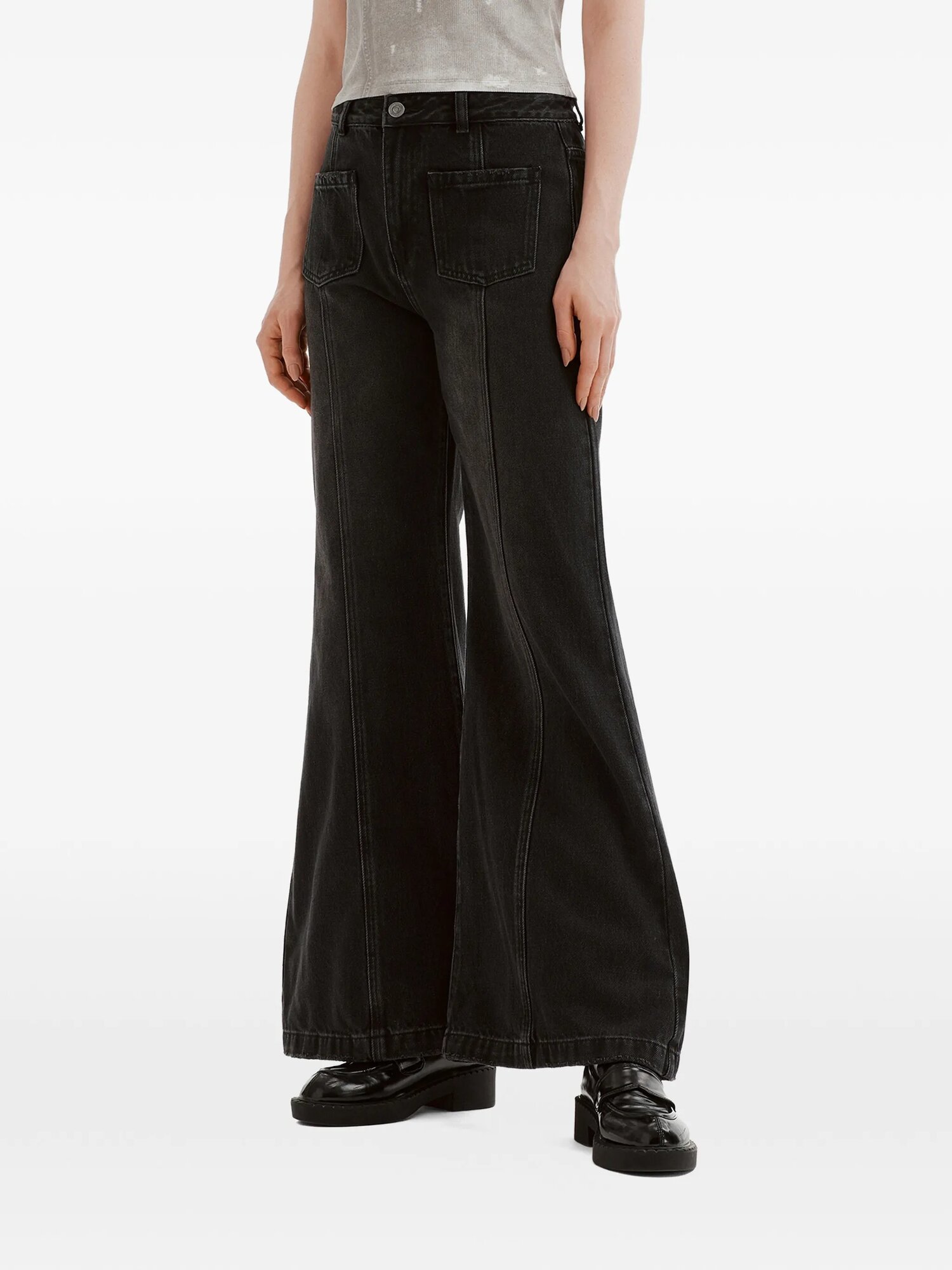 Джинсы B+ab Panelled flared jeans, размер S, black/black — фото 1