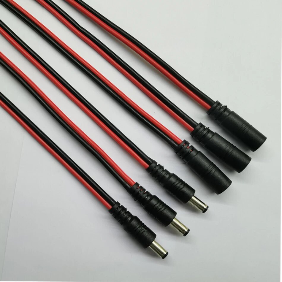 Кабель питания DC 5.5x2.1 мм, 30 см, 5шт, Male and Female