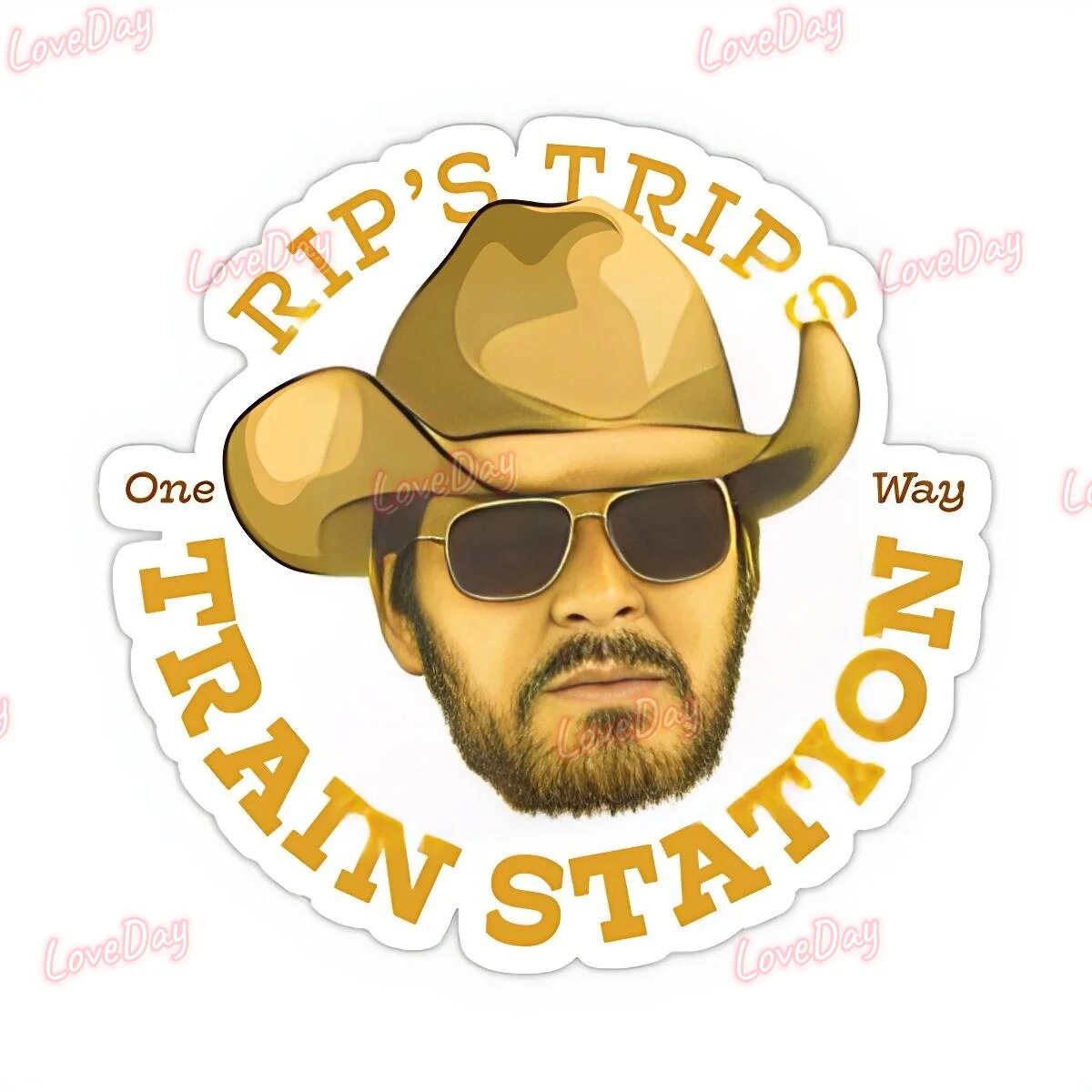 Наклейка "Train Station" Yellowstone Dutton, фиолетовая