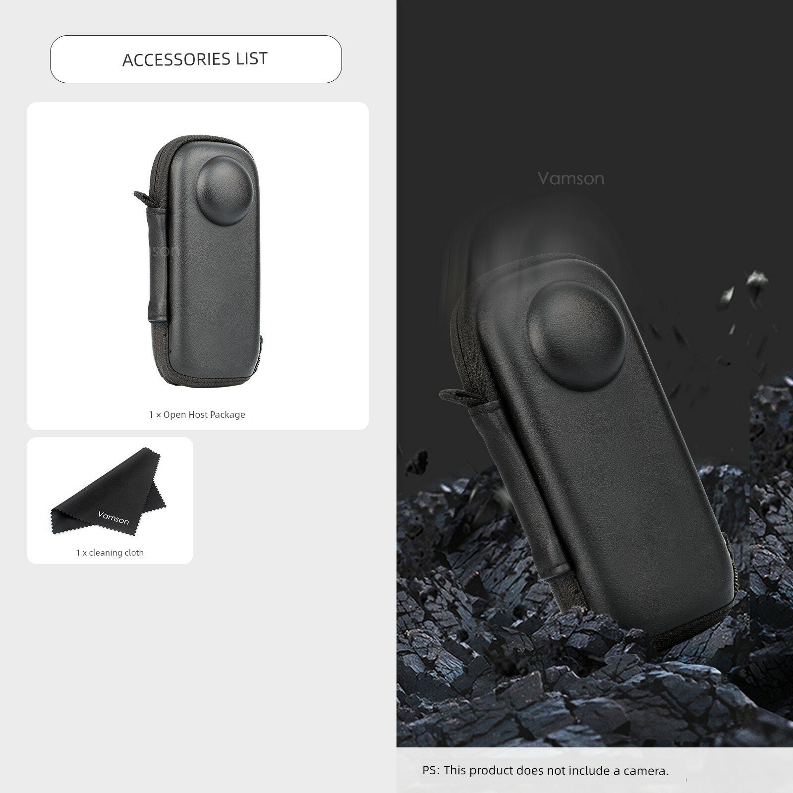 Кейс открытого типа Insta360 X4 для экшн-камеры 360°, водонепроницаемый и ударопрочный, из прочного полиэстера