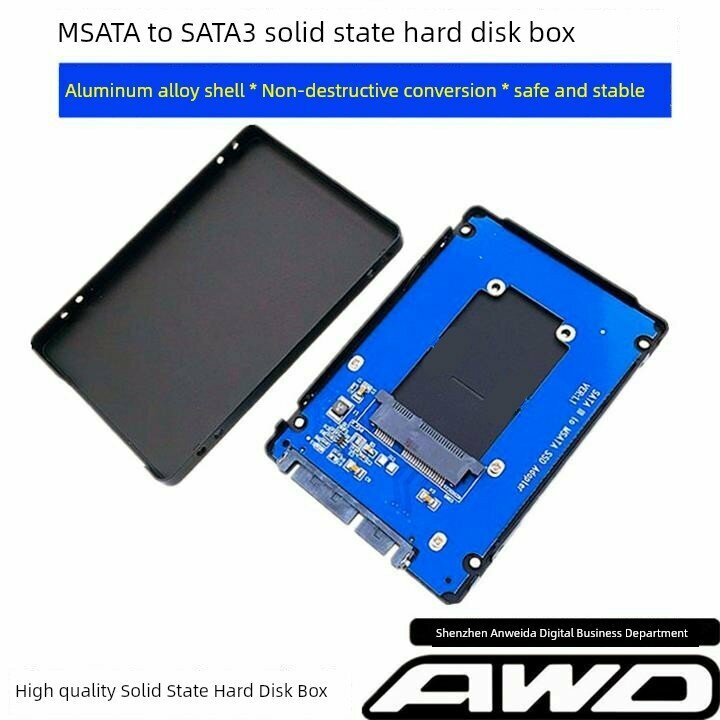 Переходник MSATA в SATA с алюминиевым корпусом для 2.5-дюймовых SSD, интерфейс Mini PCI-E, прочная оболочка