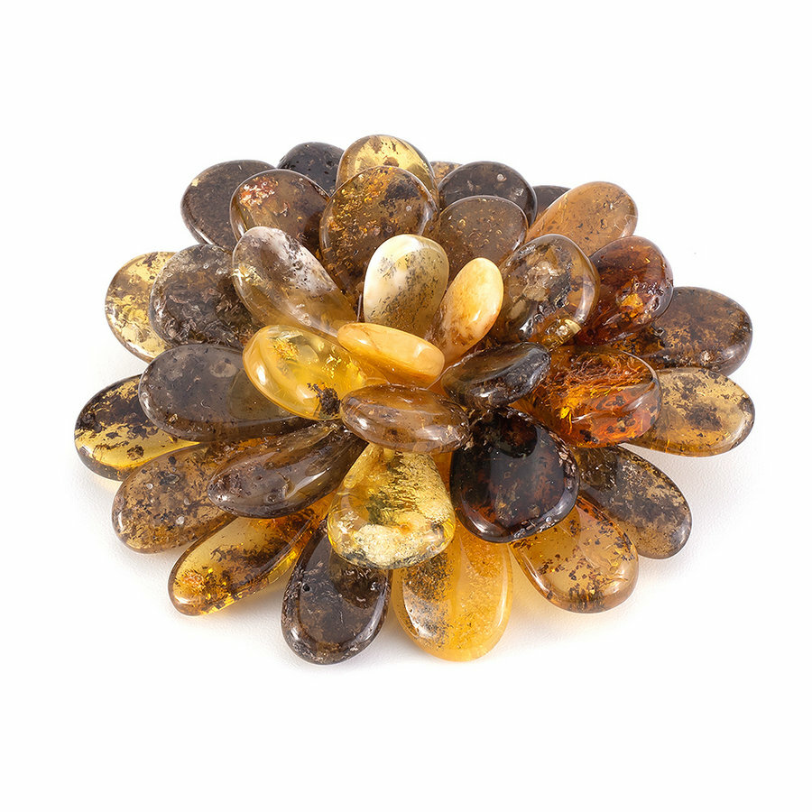 Брошь, янтарь